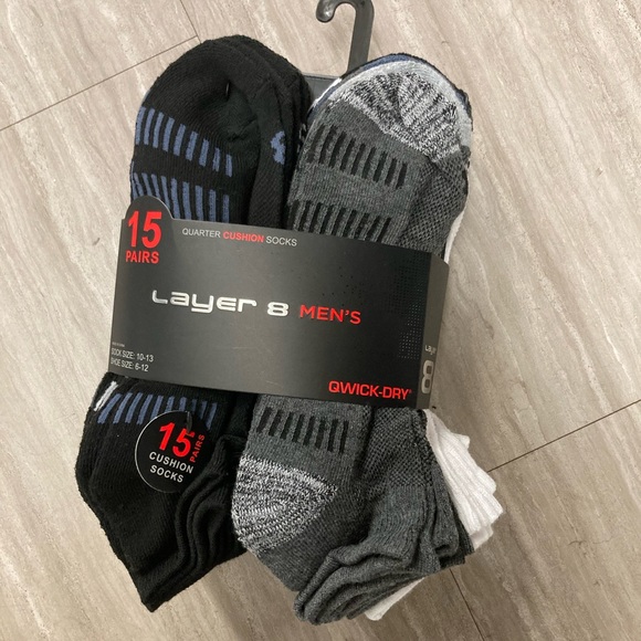 Layer 8 | Underwear & Socks | Nwt Layer 8 Mens Quarter Cushioned Socks 5 Pairs | Poshmark